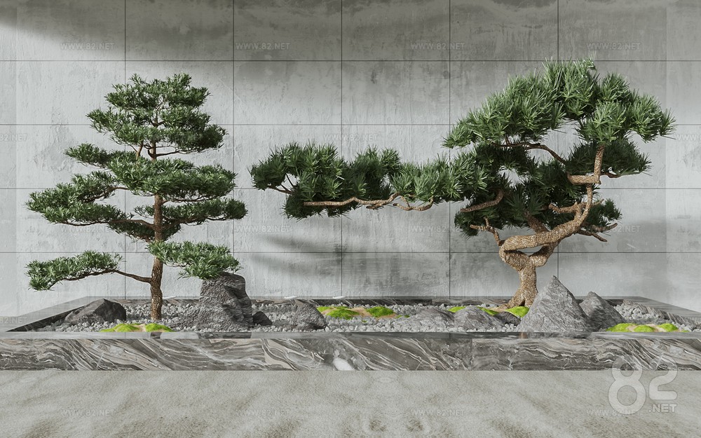 Modern pine tree landscape sketch free | 3Ds Max(.max) - 82Models