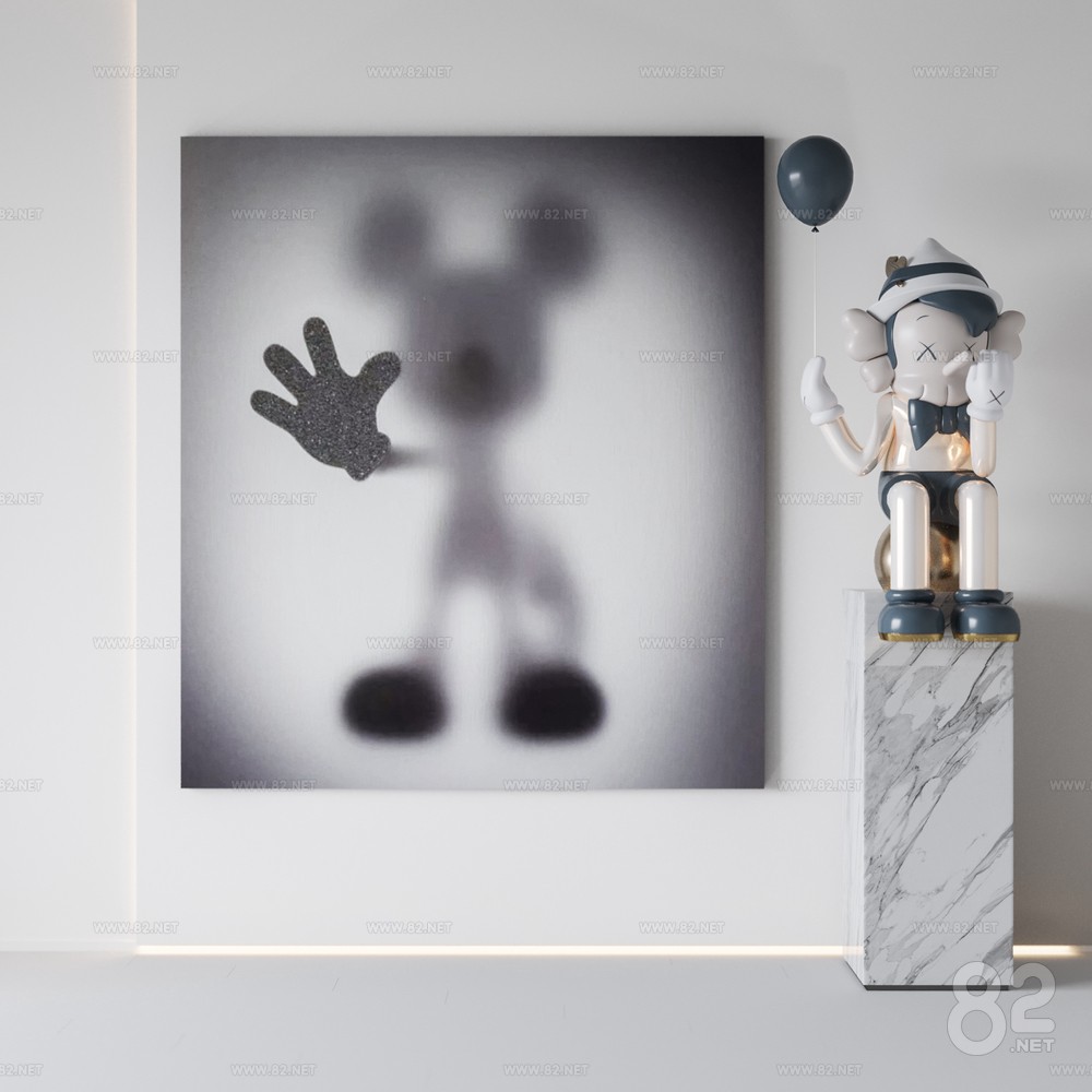Modern Mickey Shadow Decorative Painting | 3Ds Max(.max) - 82Models