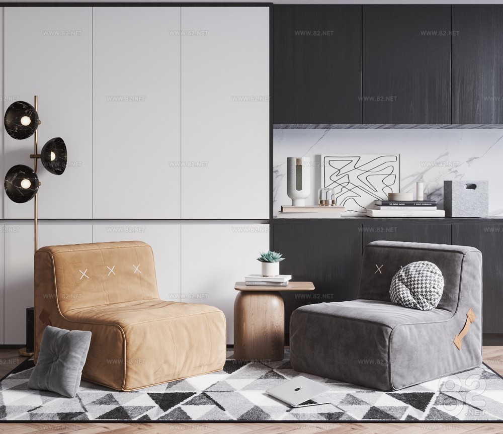 Fabric Beanbag Side | 3Ds Max(.max) - 82Models