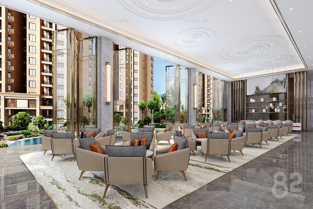 Modern sales office negotiation area free of charge | 3Ds Max(.max ...