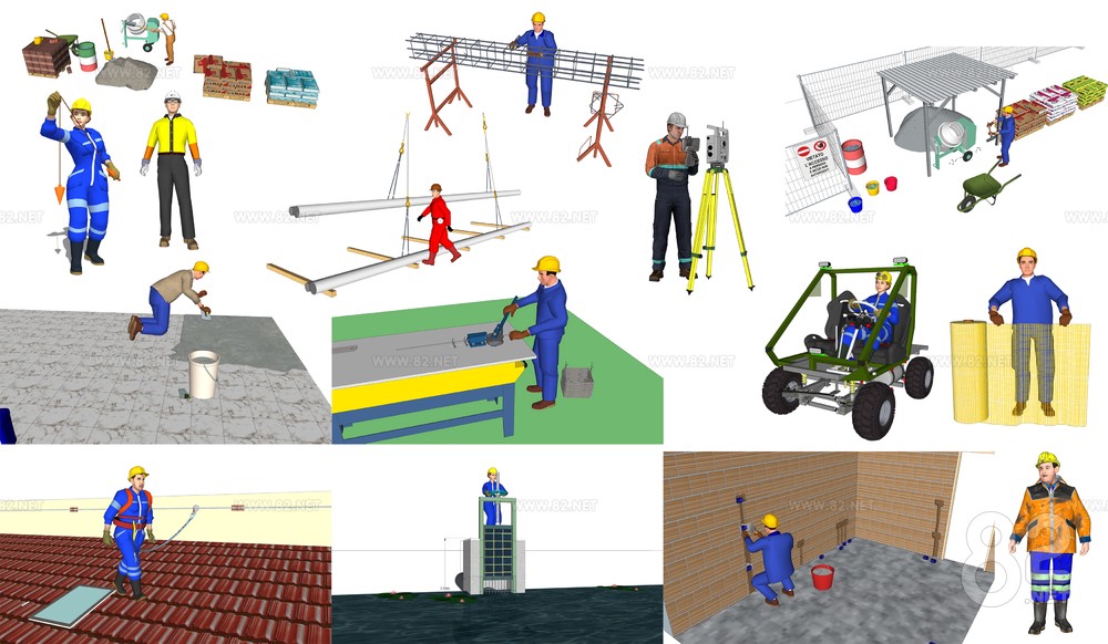Worker Equipment | SketchUp(.skp) - 82Models