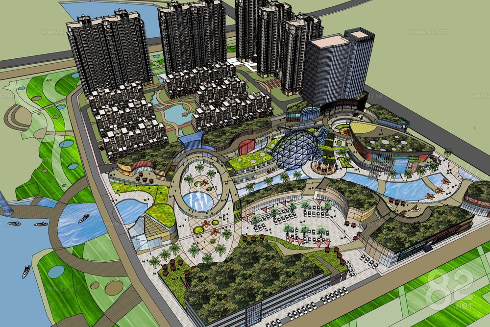 Bird's-eye view planning Sketchup Model | SketchUp(.skp) - 82Models