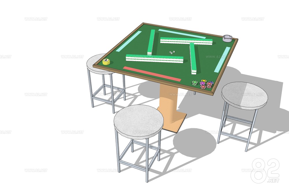 Mahjong Table Sketchup Model | SketchUp(.skp) - 82Models