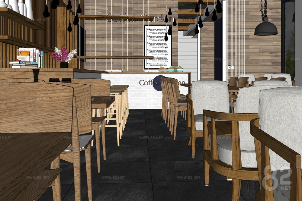 Cafe Sketchup Model | SketchUp(.skp) - 82Models
