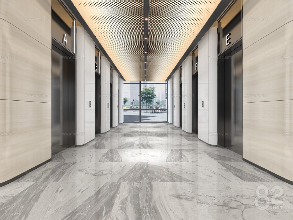 Elevator Hall Corridor of Modern Office Building | 3Ds Max(.max) - 82Models