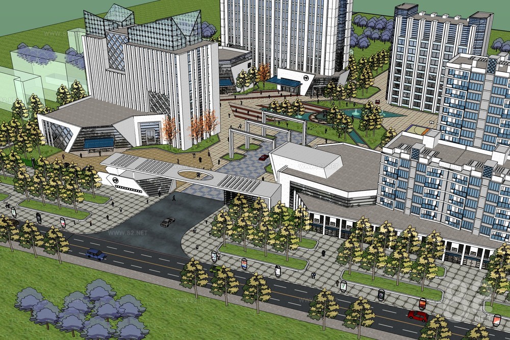 Aerial view Sketchup Model | SketchUp(.skp) - 82Models