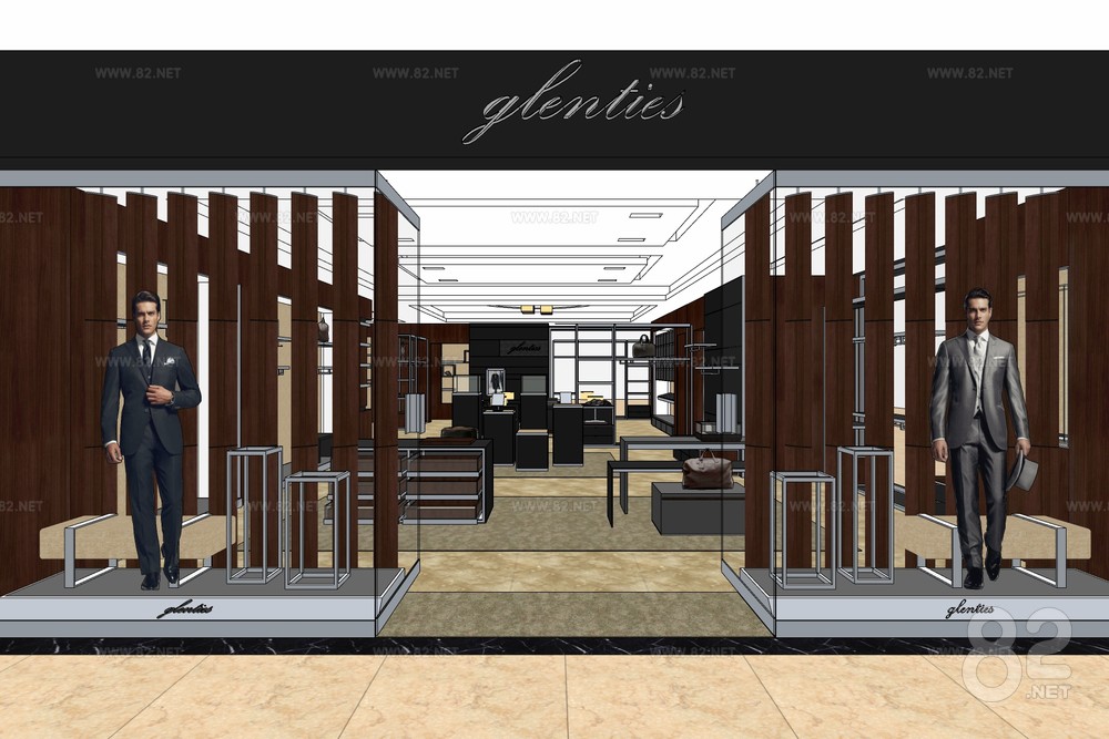 Men's clothing store Sketchup Model | SketchUp(.skp) - 82Models