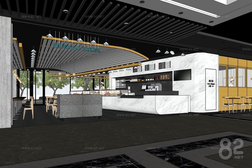 Fast Food Restaurant | SketchUp(.skp) - 82Models