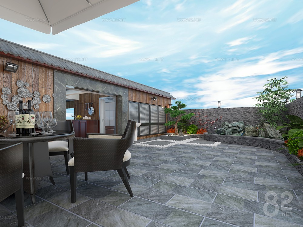 Balcony Terrace Garden Free 3D Model | 3Ds Max(.max) - 82Models