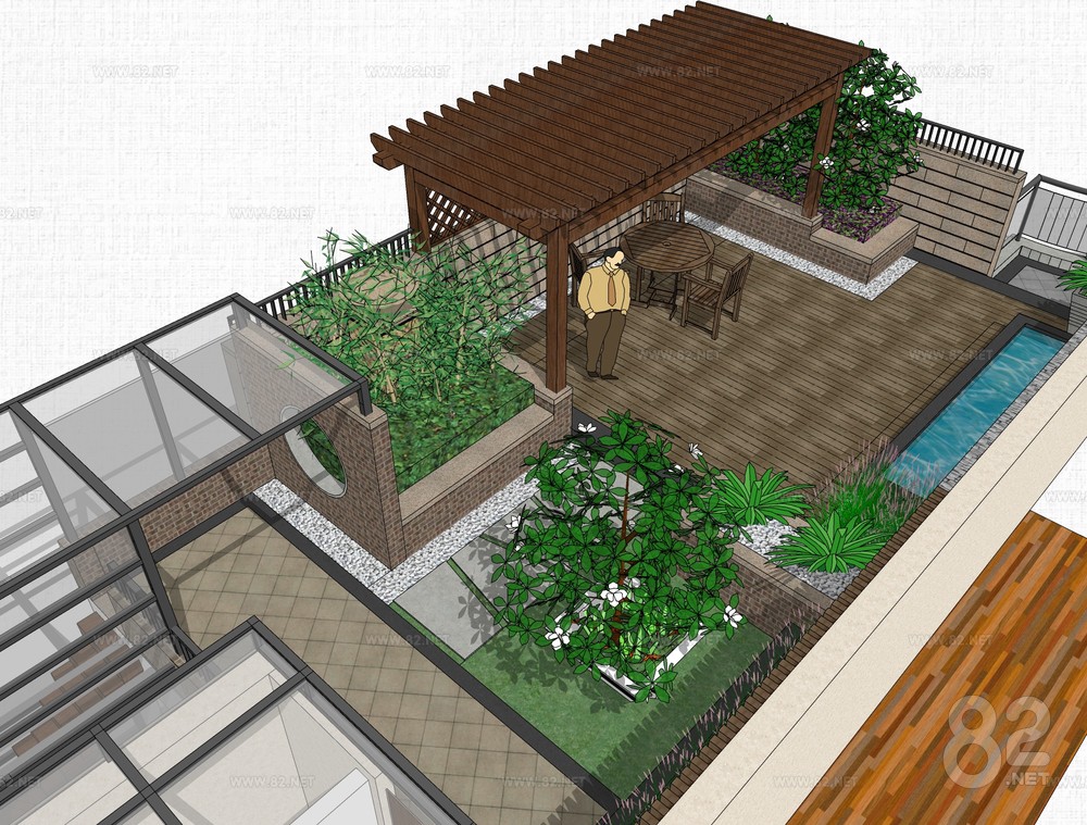 Balcony Garden Sketchup Model | SketchUp(.skp) - 82Models