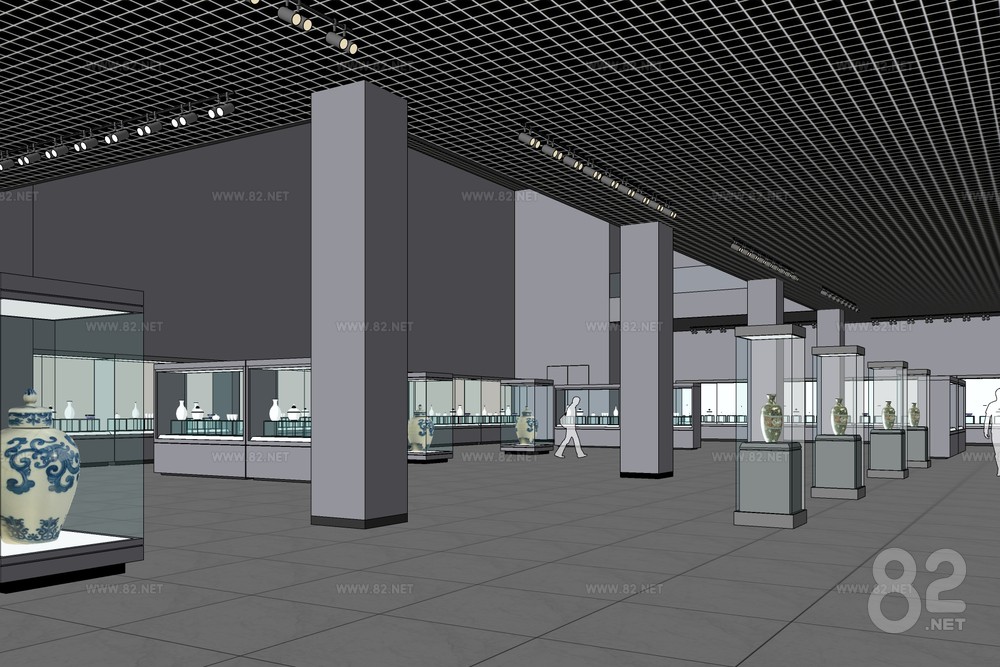 Modern Porcelain Exhibition Hall Free | SketchUp(.skp) - 82Models