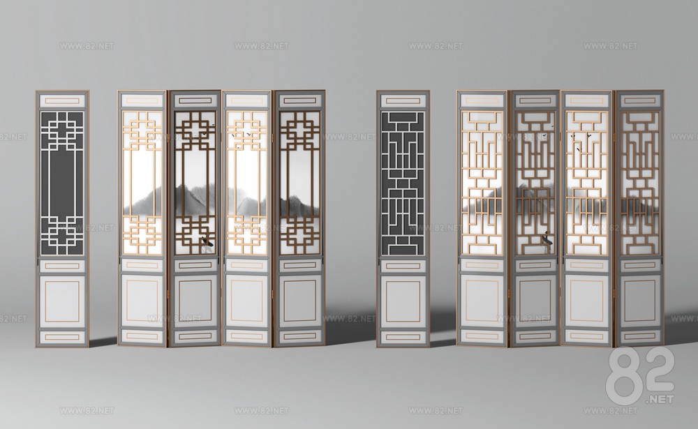 Metal lattice screen partition combination | 3Ds Max(.max) - 82Models