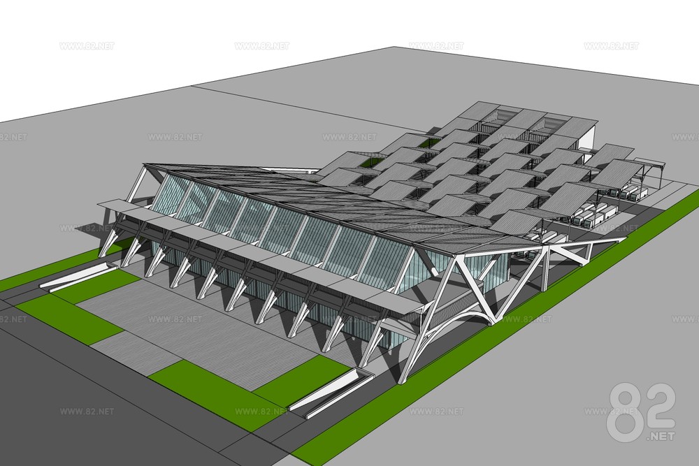 Bus Terminal Sketchup Model | SketchUp(.skp) - 82Models