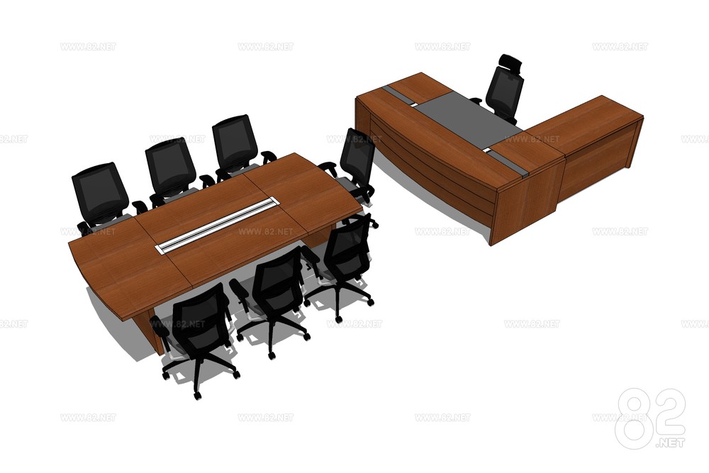 Conference tables and chairs | SketchUp(.skp) - 82Models