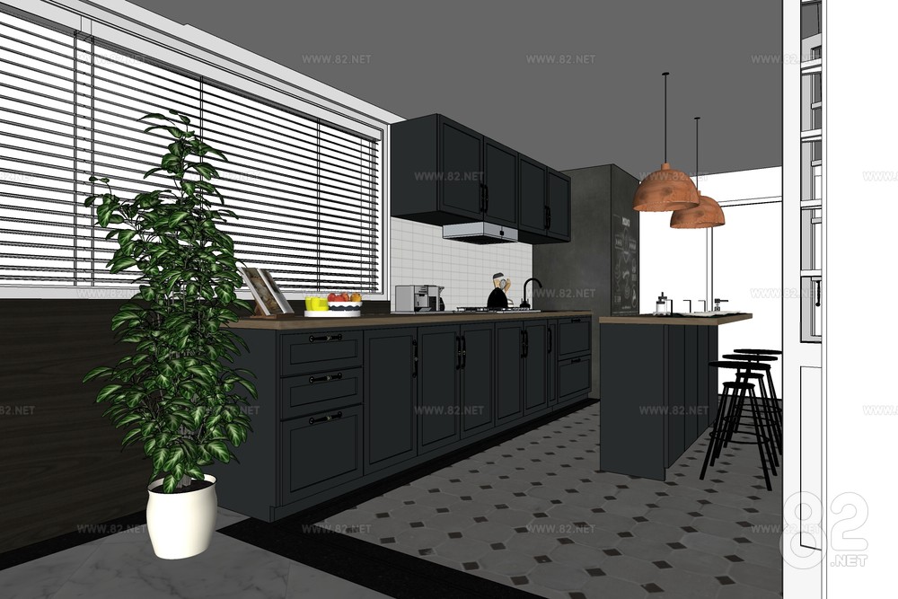 Kitchen Sketchup Model | SketchUp(.skp) - 82Models
