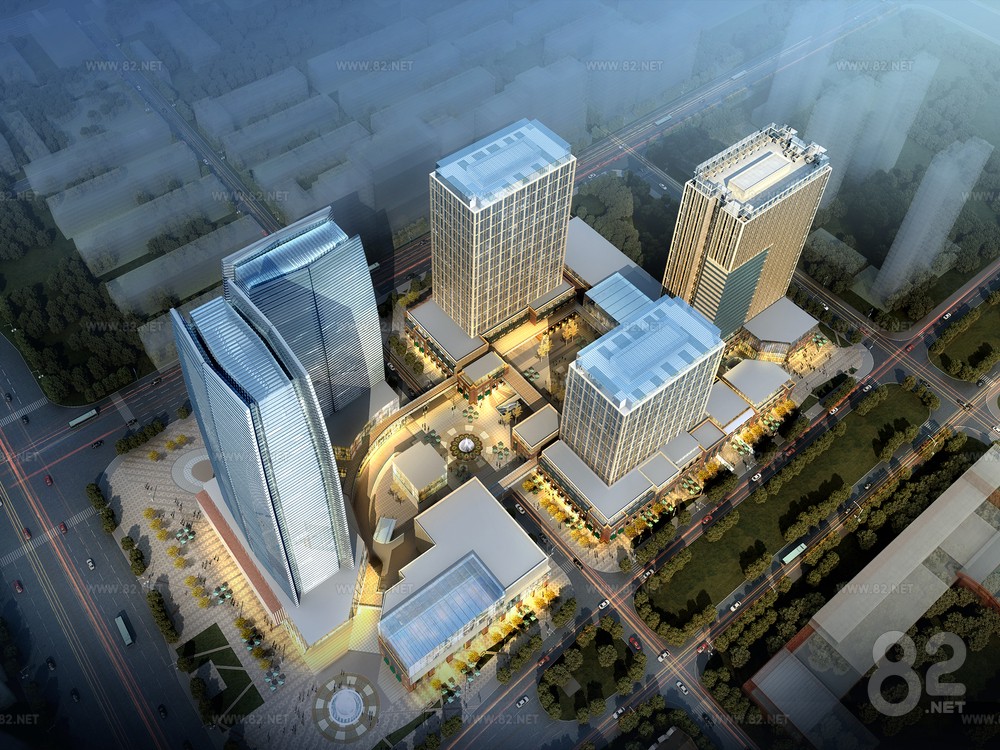 Office building bird's-eye view planning | 3Ds Max(.max) - 82Models