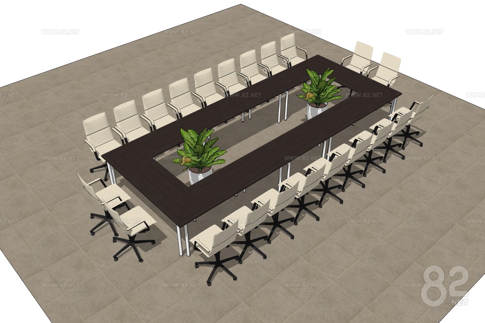Conference tables and chairs | SketchUp(.skp) - 82Models