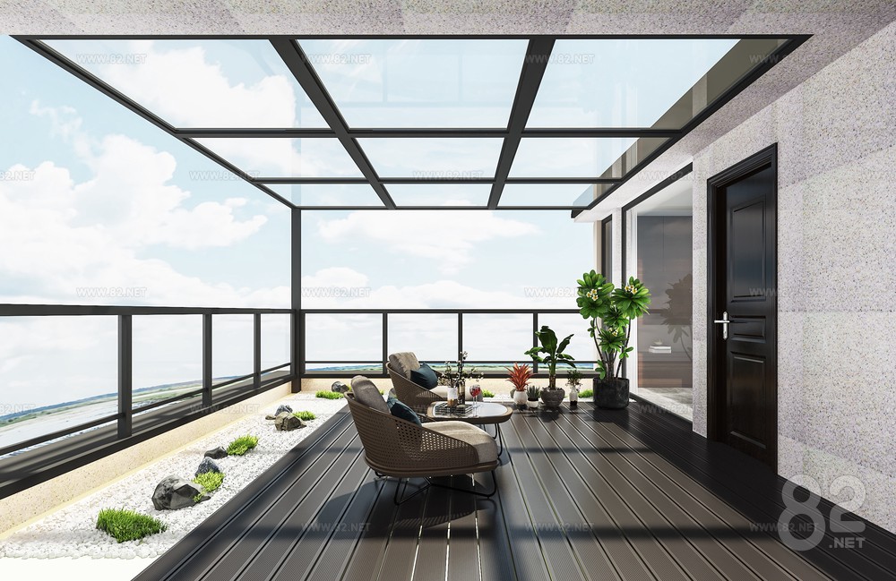 Leisure balcony free of charge 3D Model | 3Ds Max(.max) - 82Models