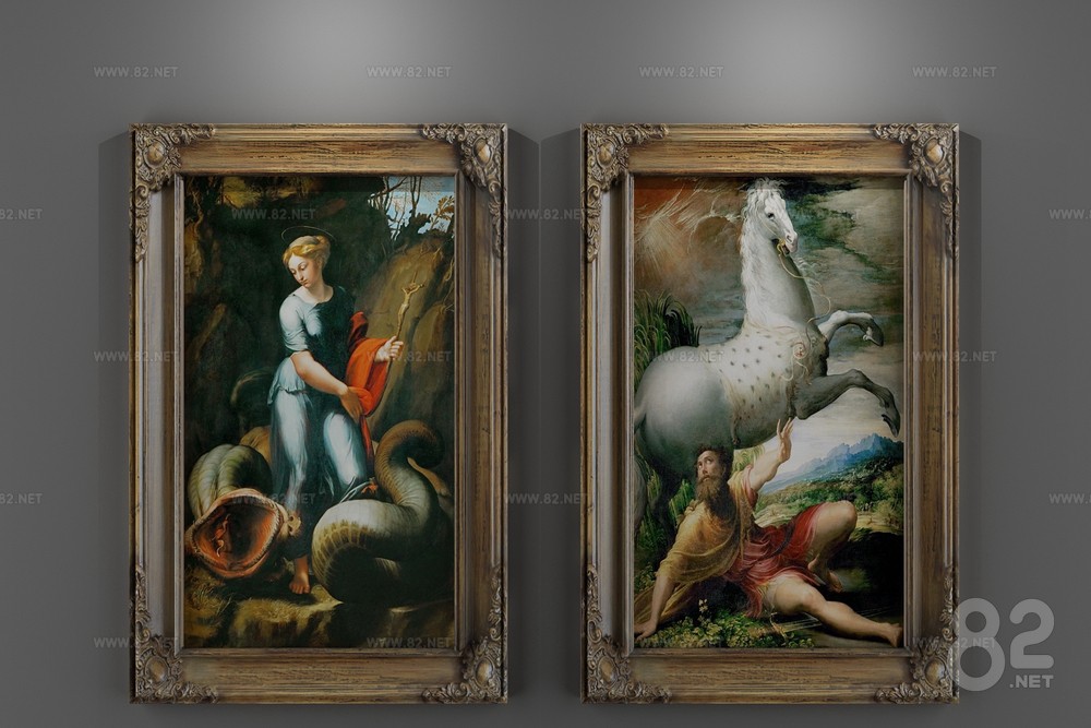 Portraits Framed Picture Combination 3D Model | 3Ds Max(.max) - 82Models