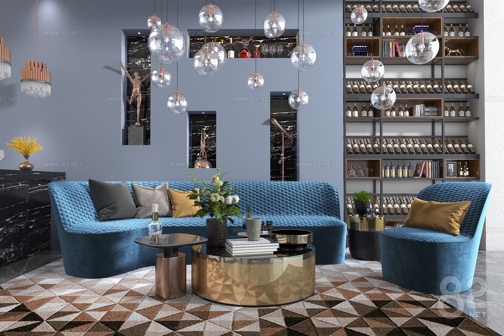 Curved sofa combination | 3Ds Max(.max) - 82Models