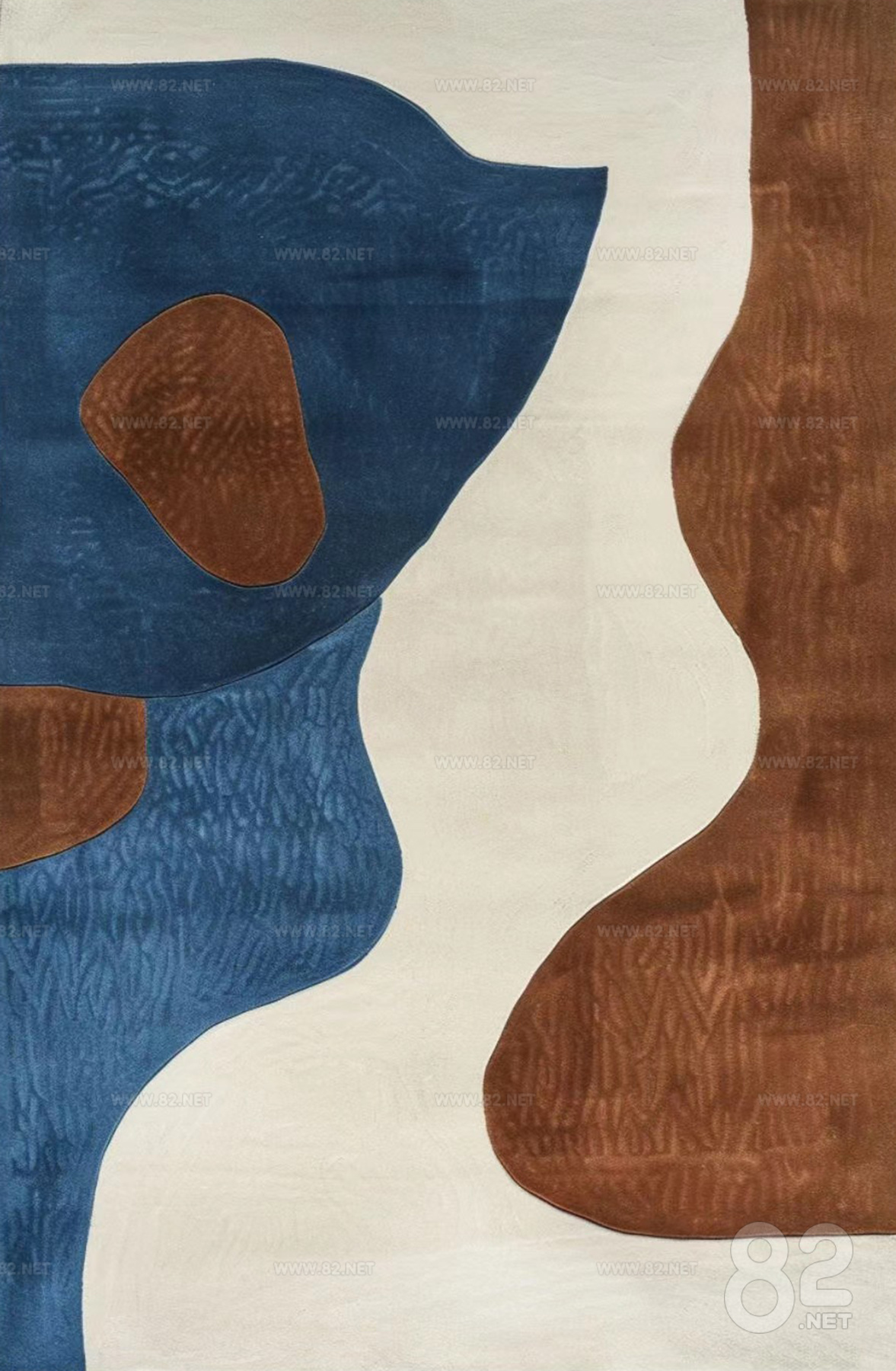 Modern blue geometric flannel carpet 3D | Texture Maps (.jpg .png ...