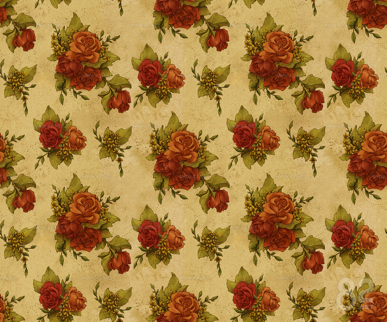 Seamless Red European Pastoral Style Floral Pattern Wallpaper Wall ...