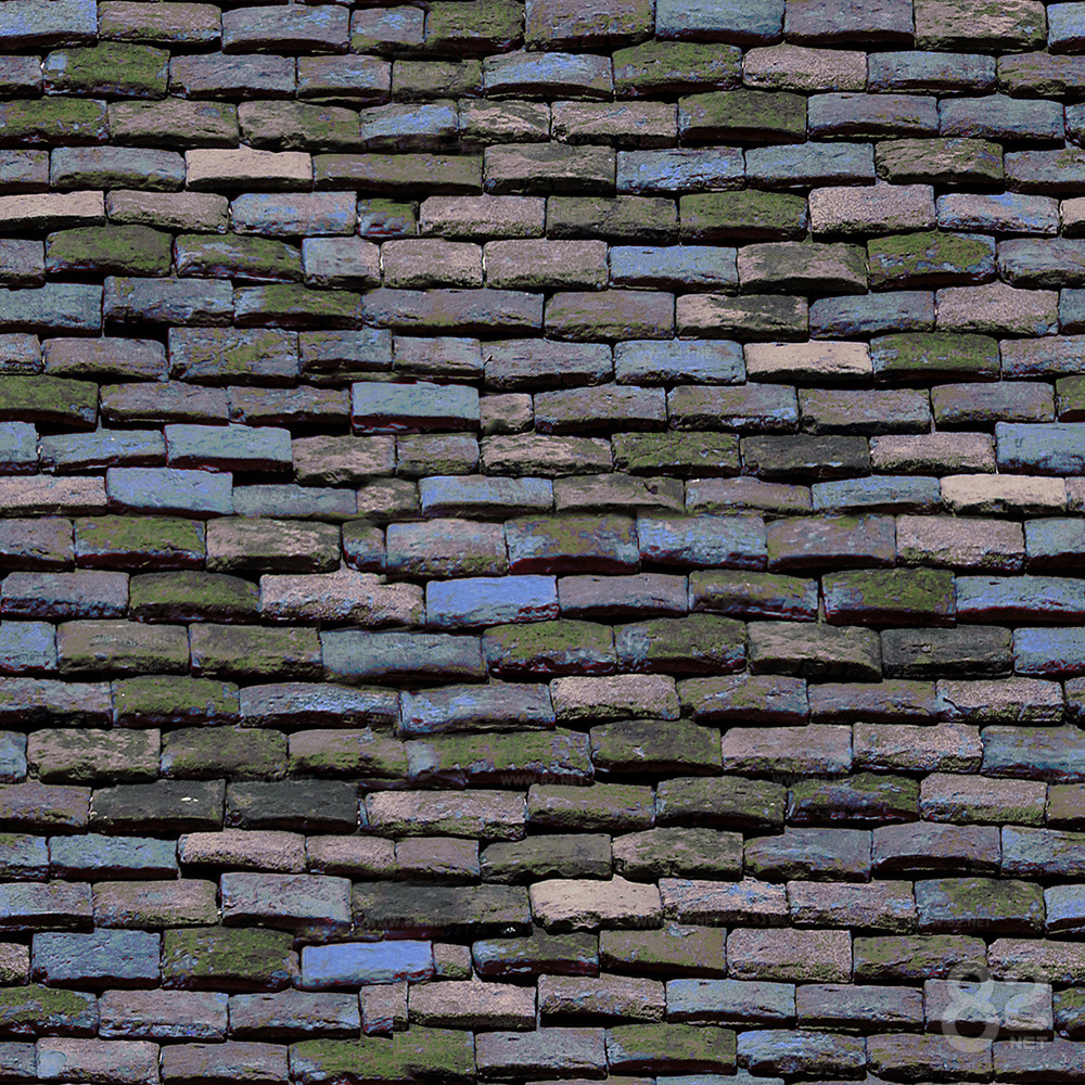 Seamless Villa Building Flat Roof Tiles 3D | Texture Maps (.jpg .png ...