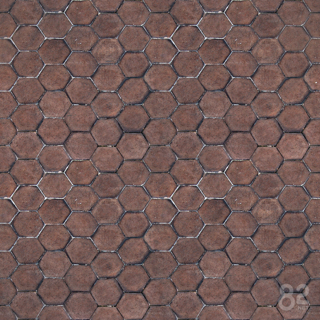 Seamless hexagonal stone mosaic floor tile sidewalk road ground square ...