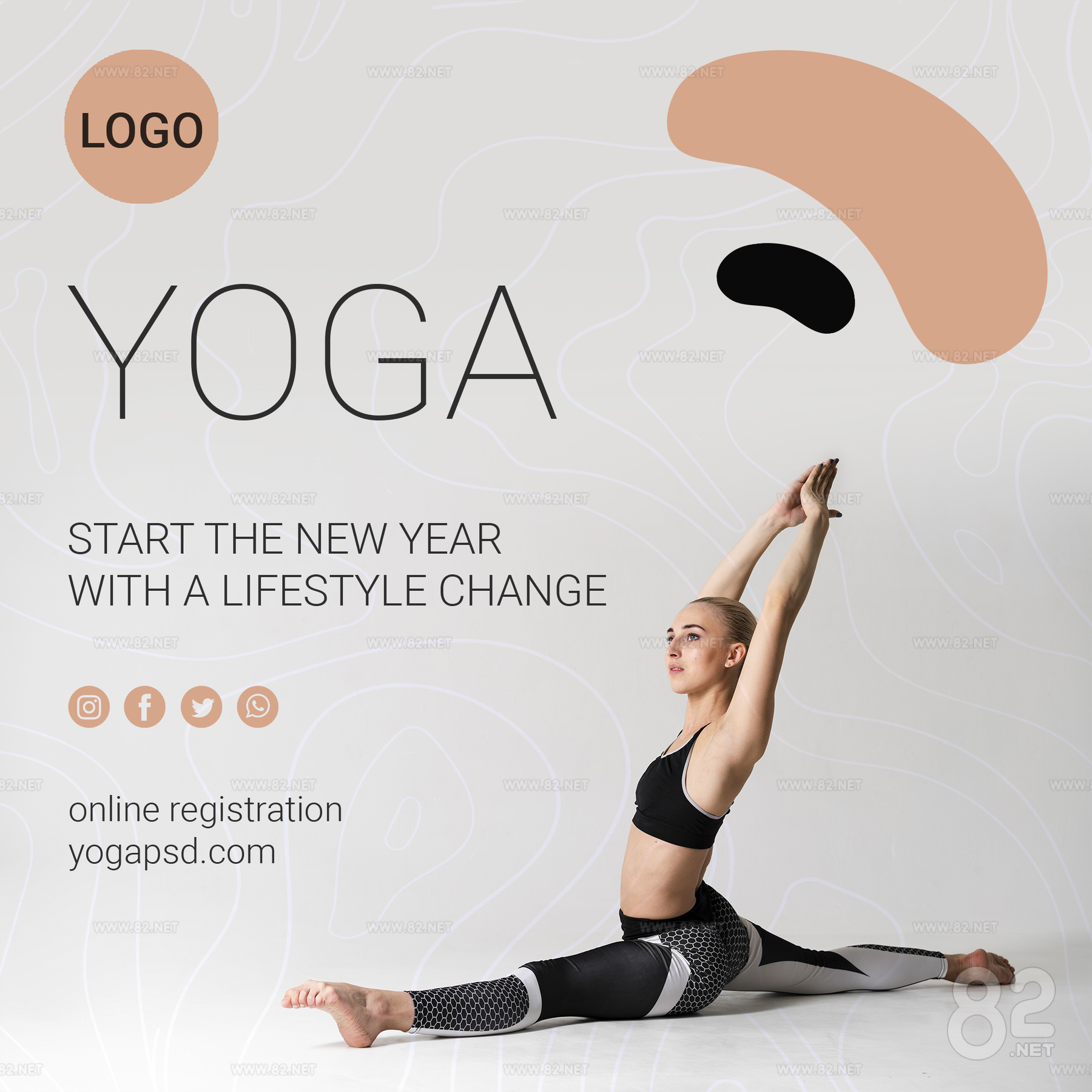 Yoga Gym Sports Poster 3D | Texture Maps (.jpg .png) - 82Models