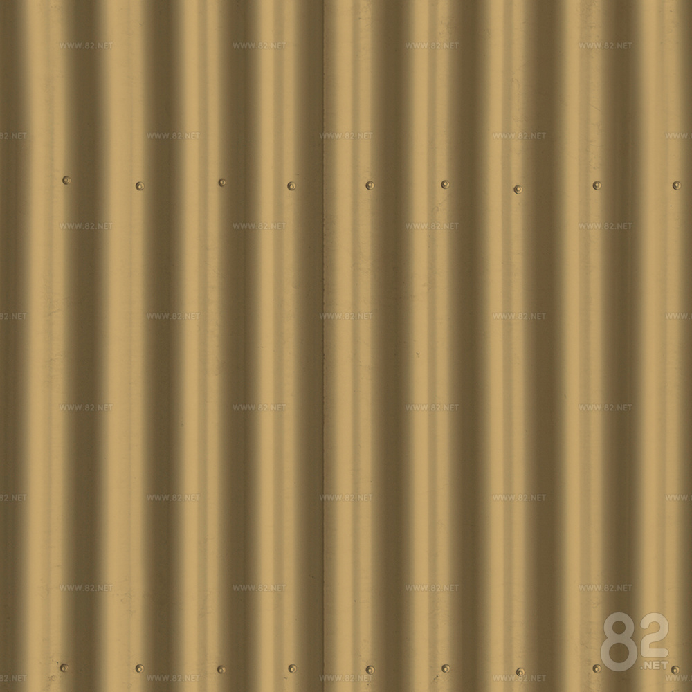 Seamless yellow building roof color steel metal iron wave tiles 3D ...
