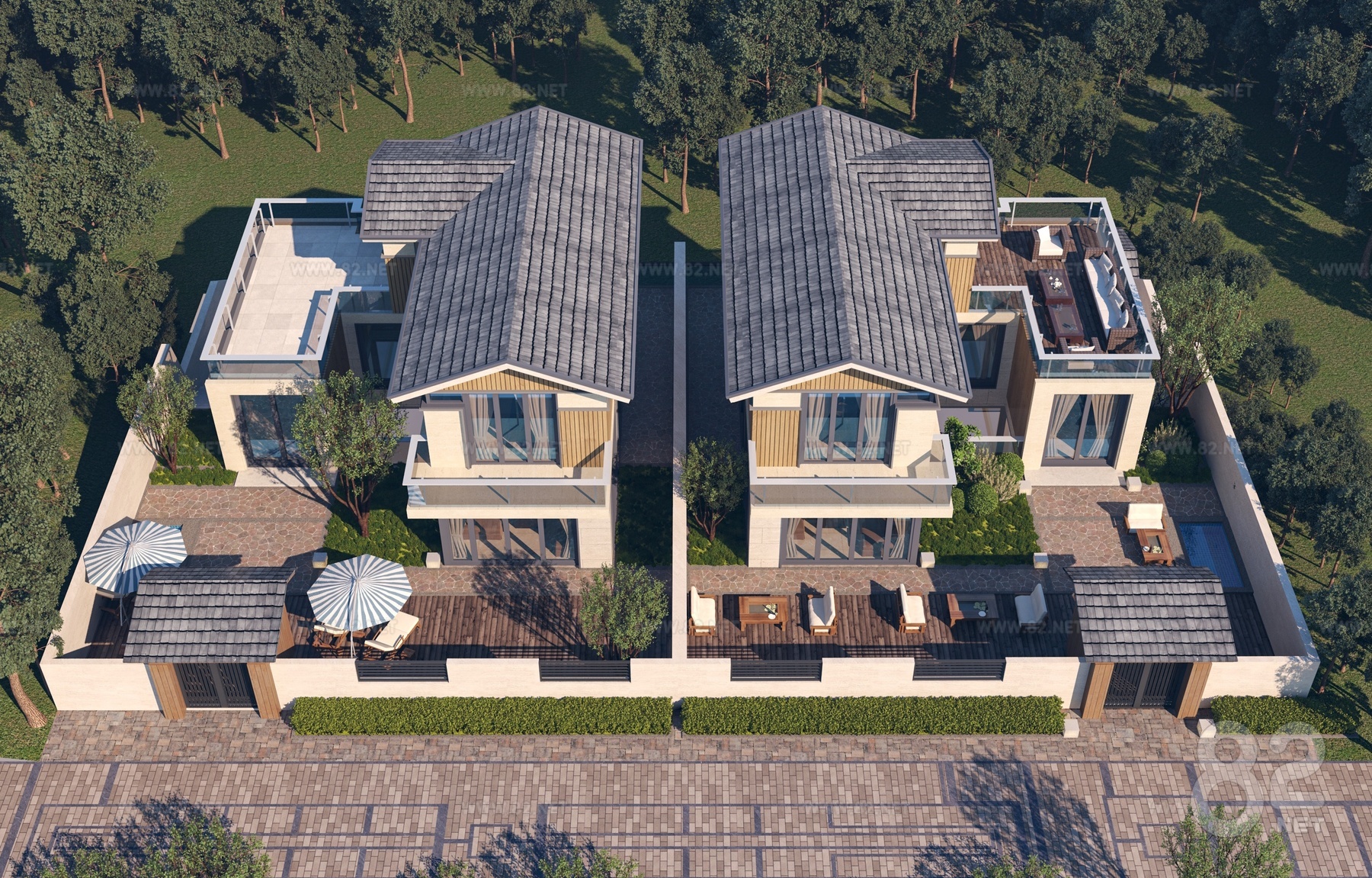 Villa bird's eye view | 3Ds Max(.max) - 82Models