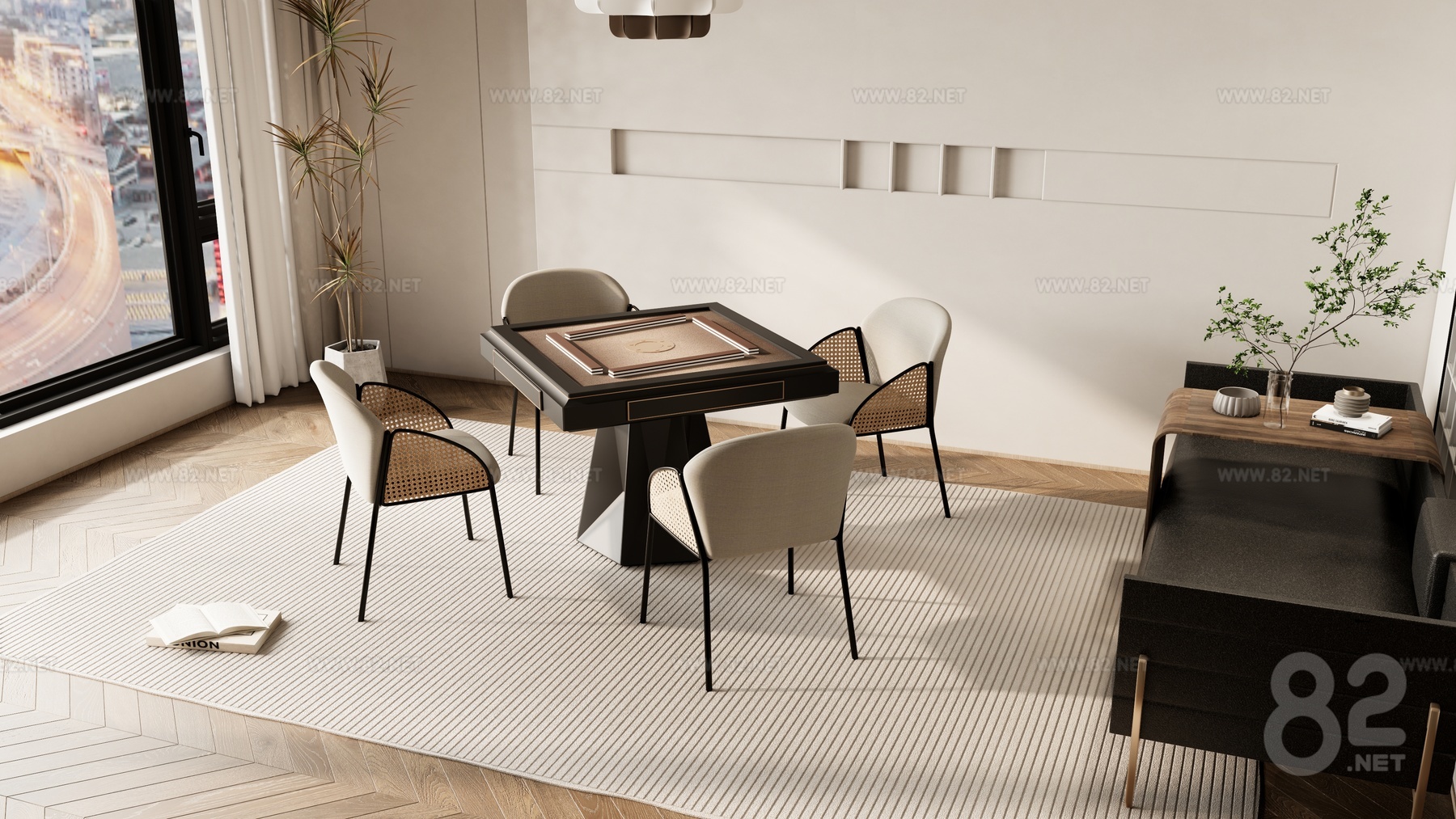 Mahjong table and chairs free | 3Ds Max(.max) - 82Models