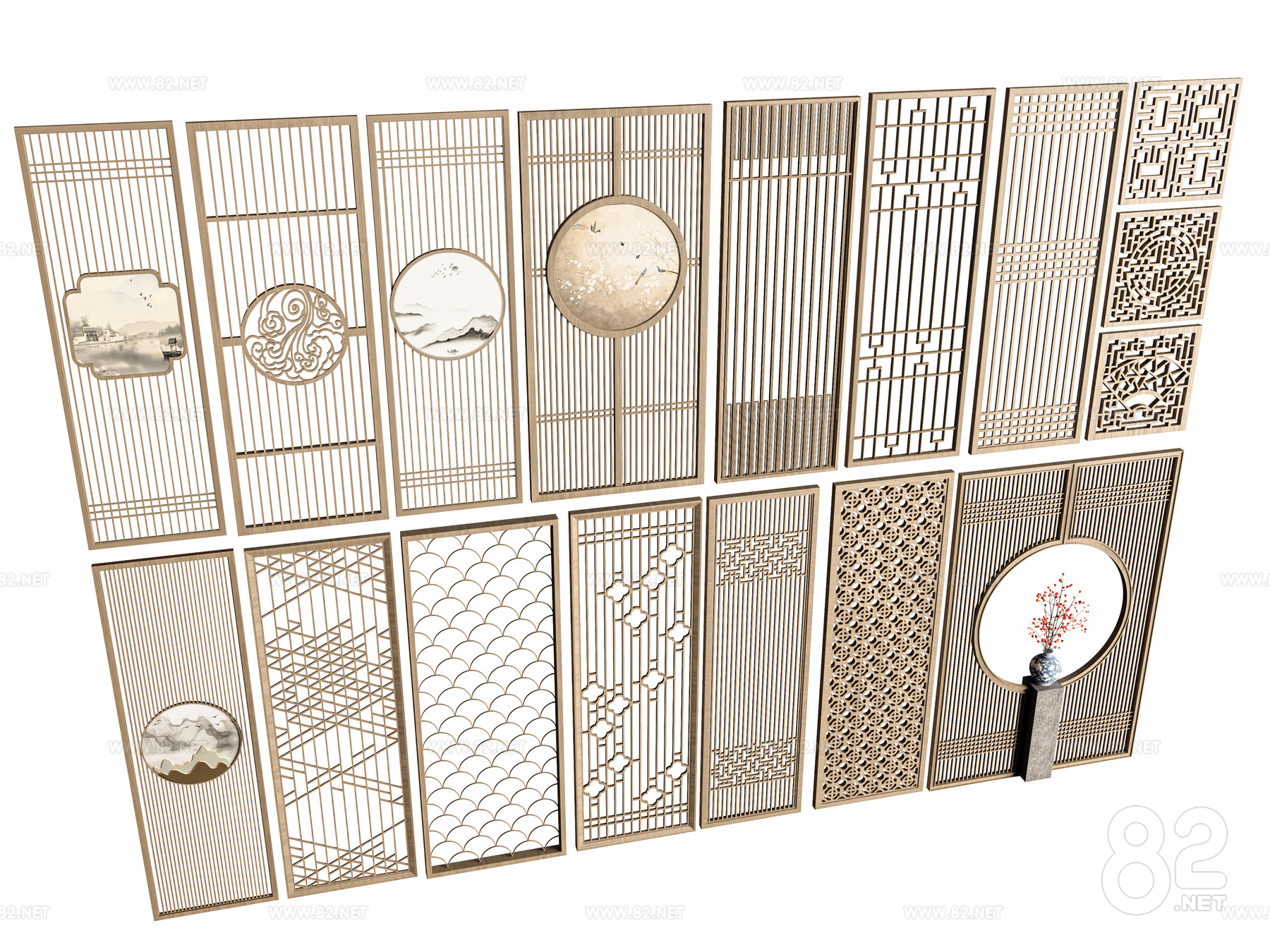 Wooden screen free | SketchUp(.skp) - 82Models