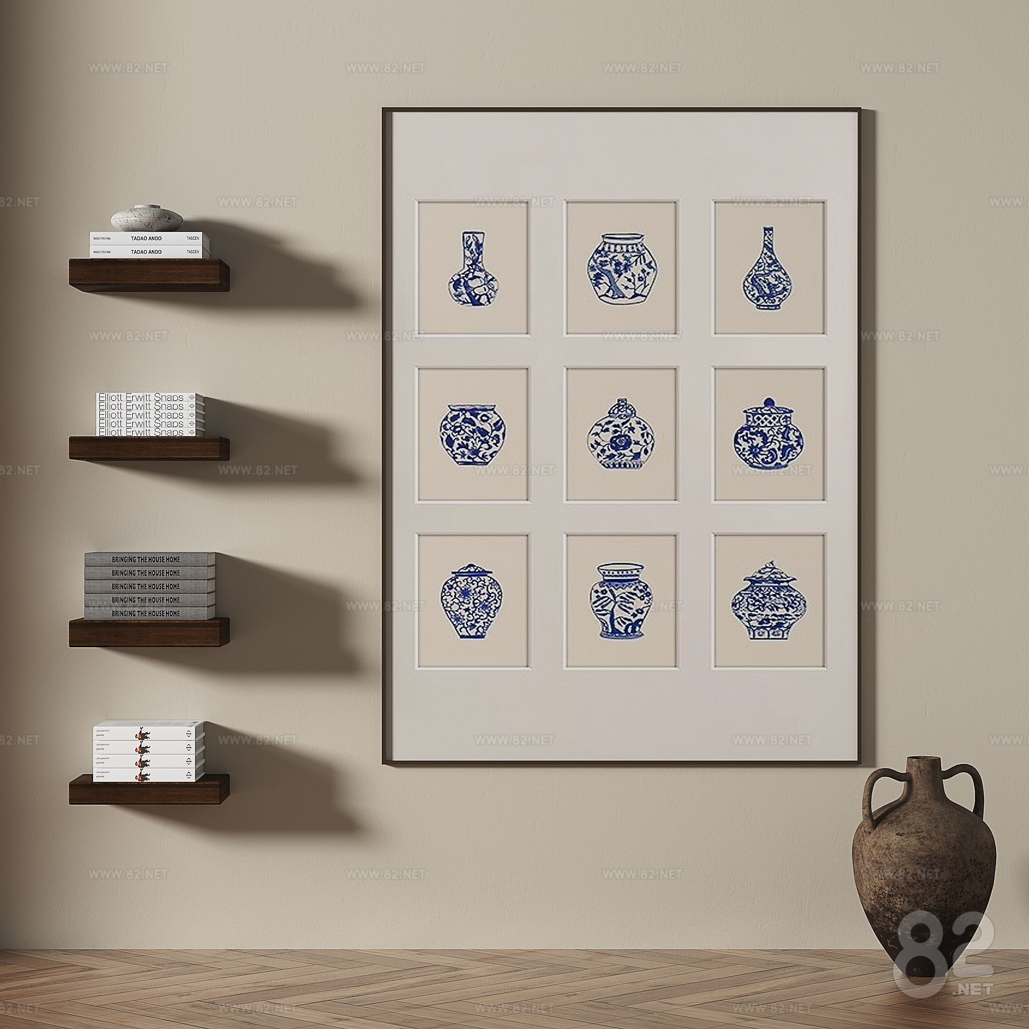 Mid-century Style Decorative Painting Art Painting Hanging Painting ...
