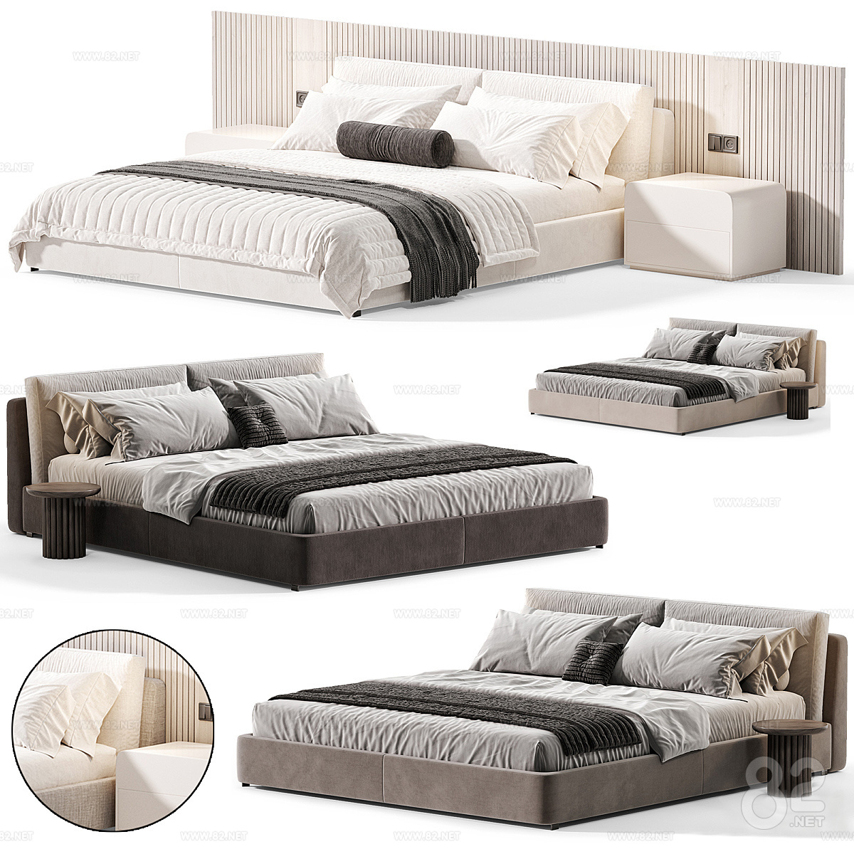 Italian Double Bed | 3Ds Max(.max) - 82Models