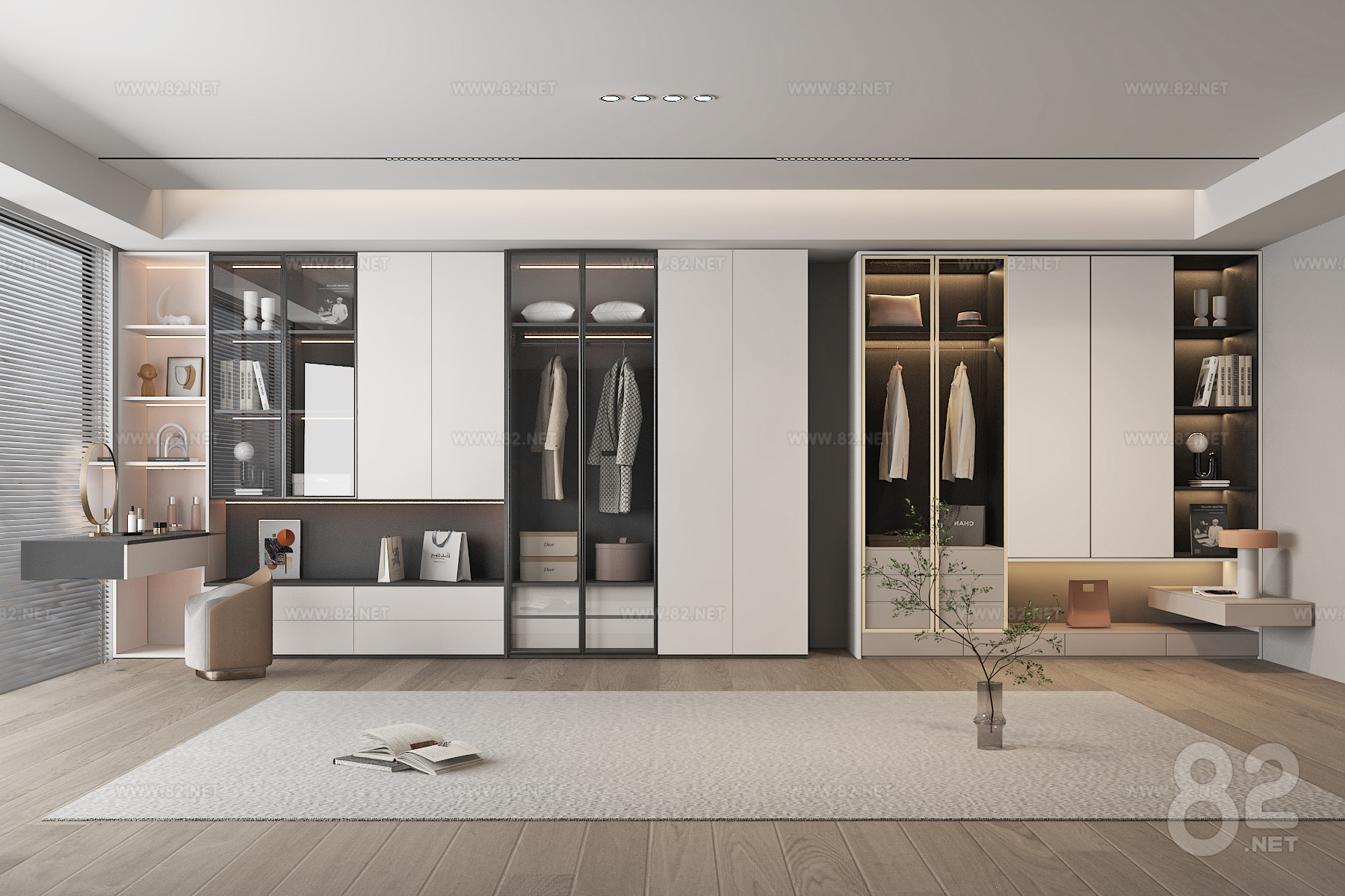 Modern Wardrobe Cloakroom Wardrobe Dressing Table | 3Ds Max(.max) - 82Models