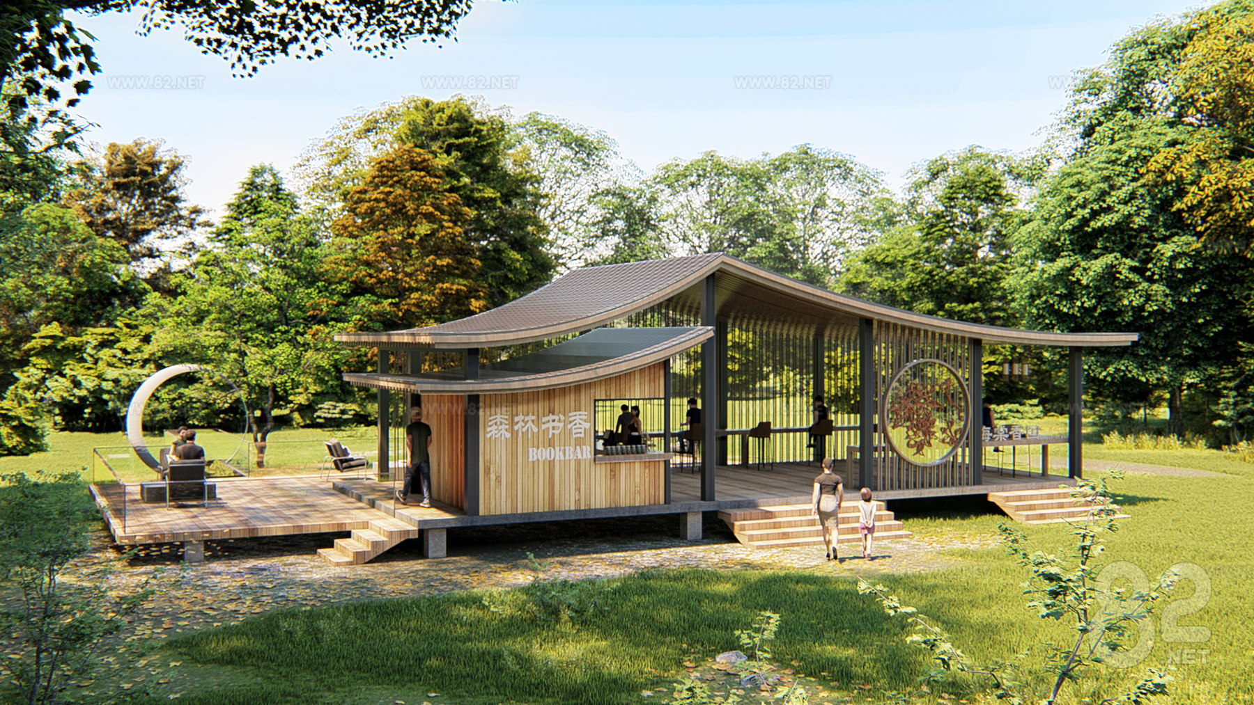 Pastoral Style Country Station Landscape Structure Viewing Platform ...