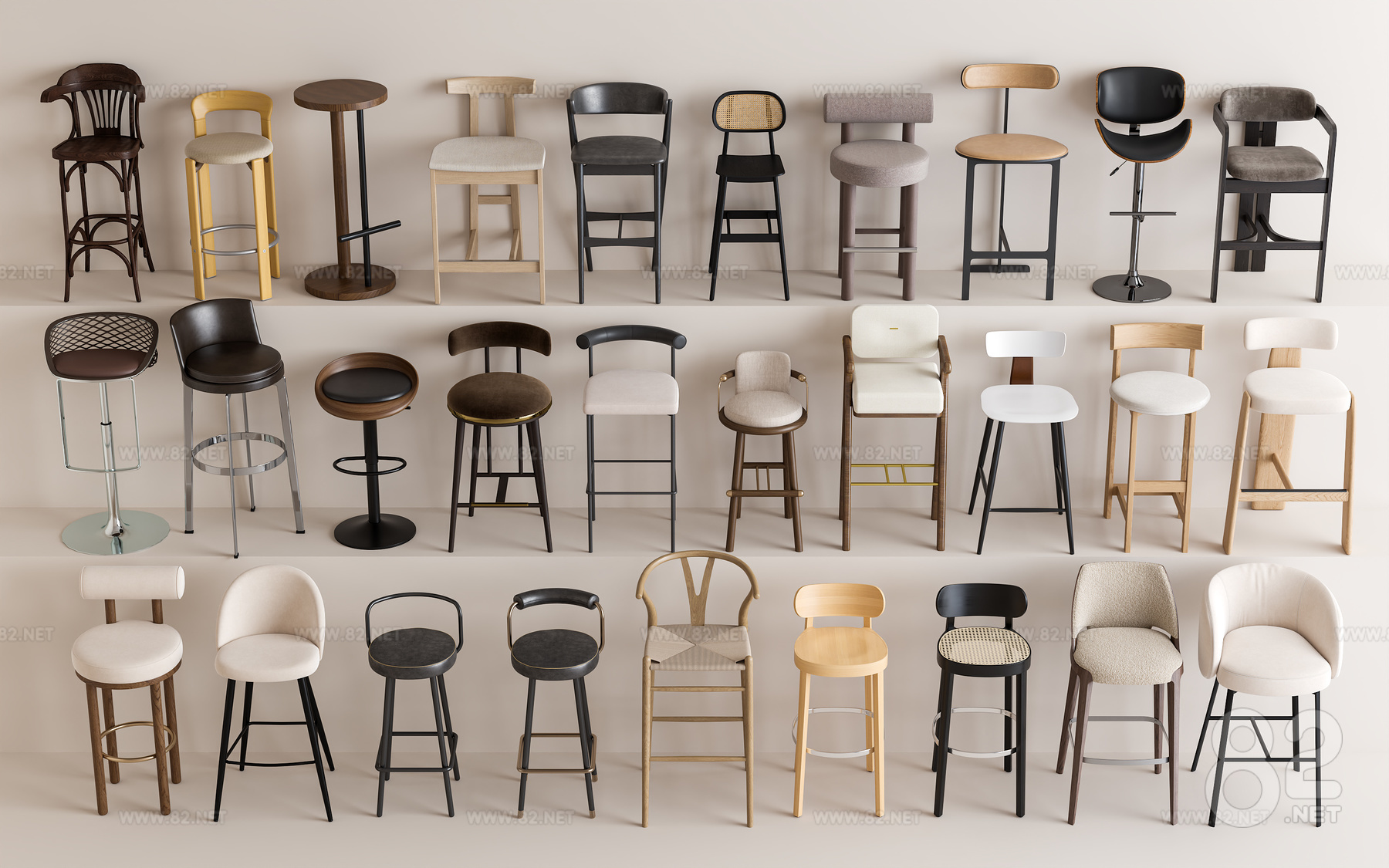 Modern Simple Bar Chair Bar Chair High Stool Wooden Bar Chair Bar Chair ...