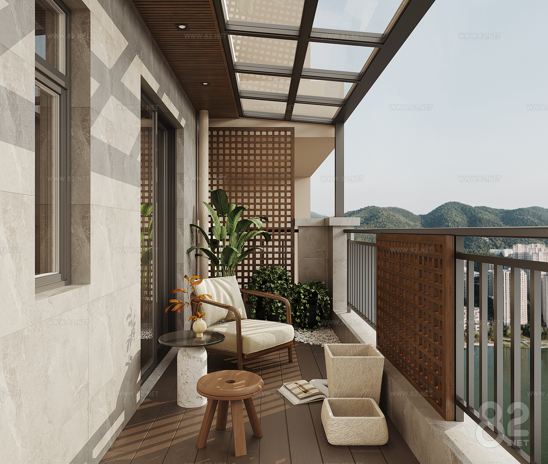 Modern leisure balcony download 3D Model | 3Ds Max(.max) - 82Models