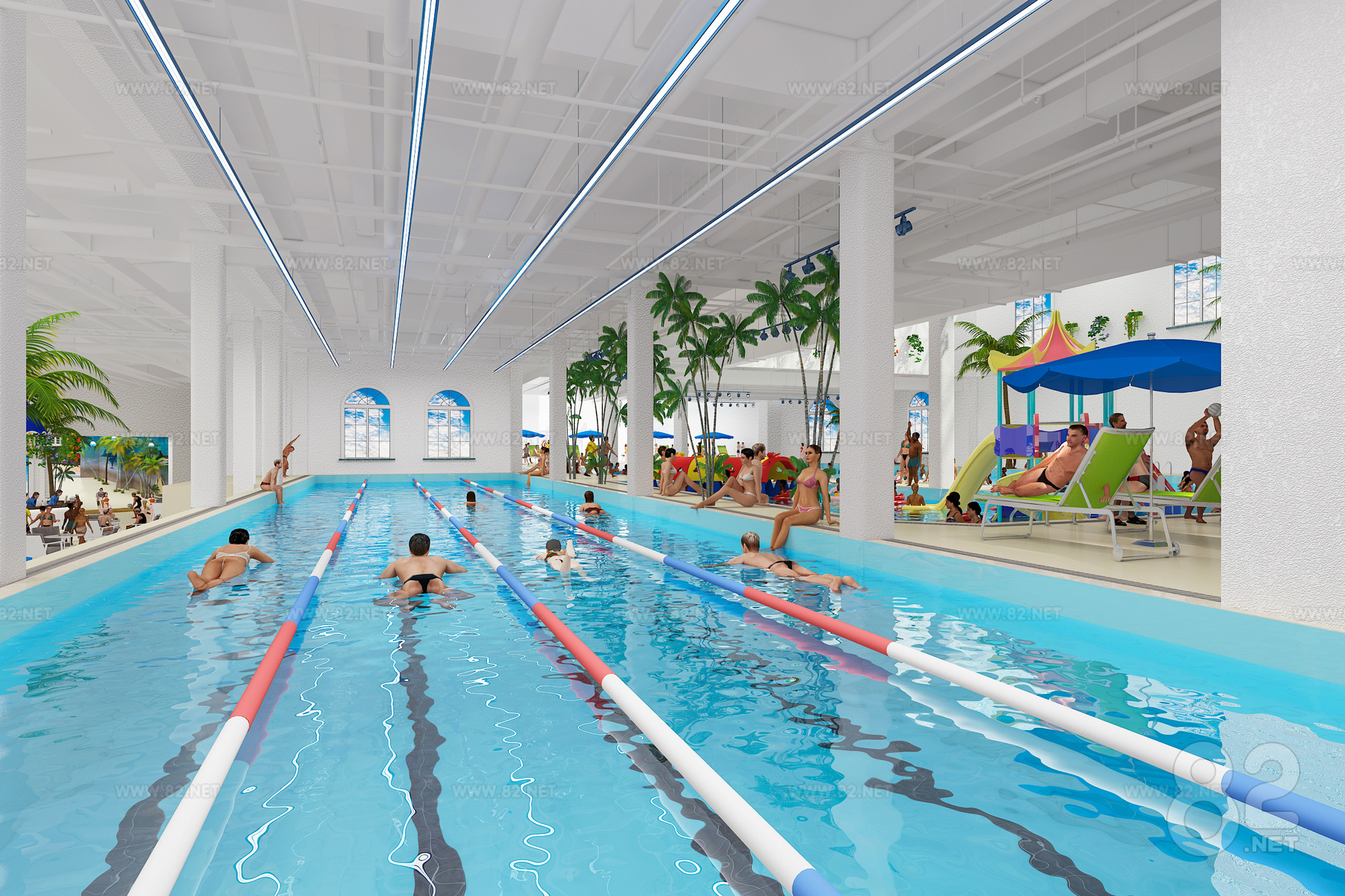 modern indoor Natatorium download | 3Ds Max(.max) - 82Models