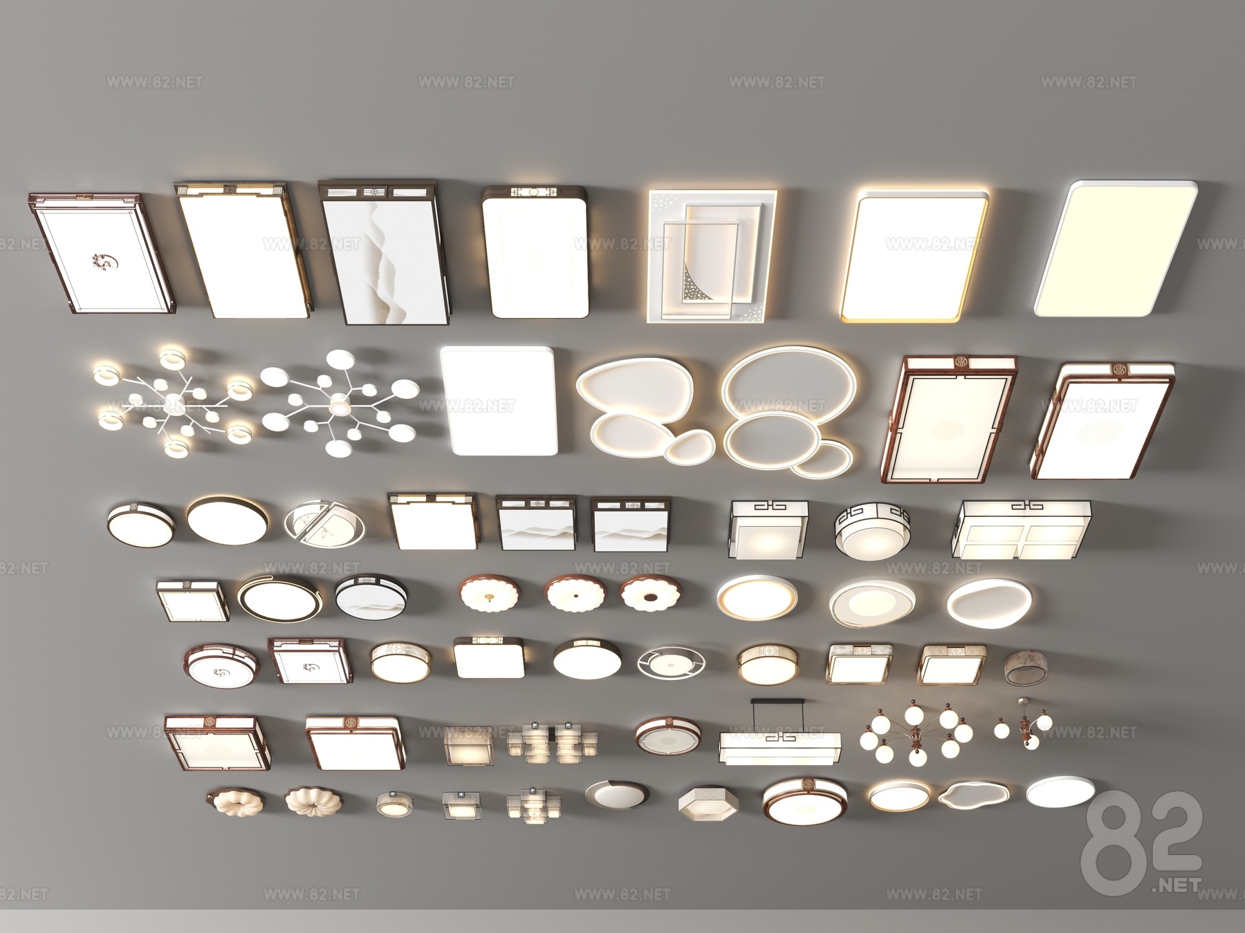 Ceiling lamp living room main lamp cream cloud square dining room lamp bedroom lamp combination ...