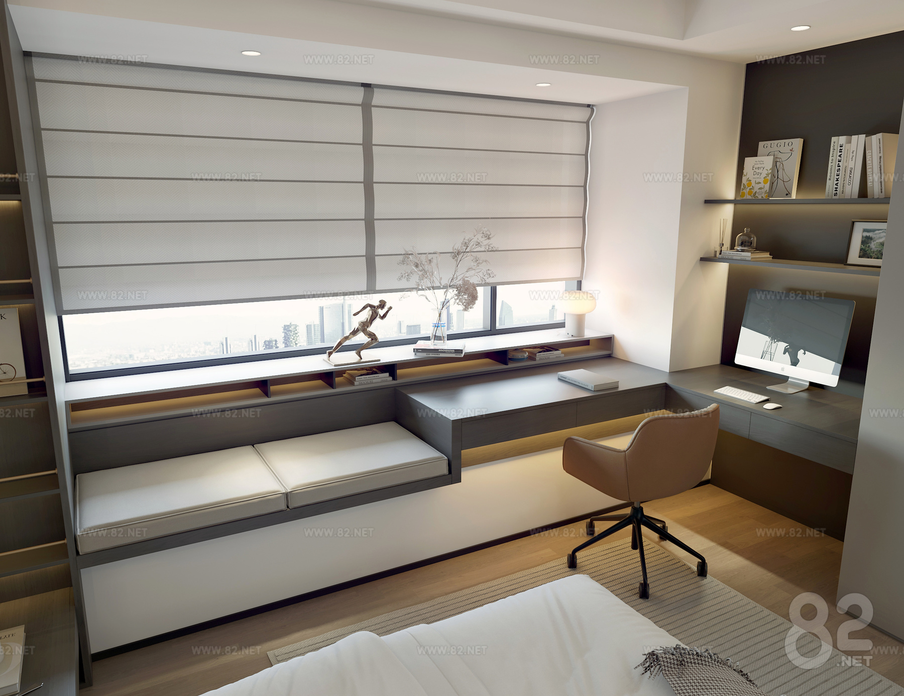 Modern bedroom, study download | 3Ds Max(.max) - 82Models