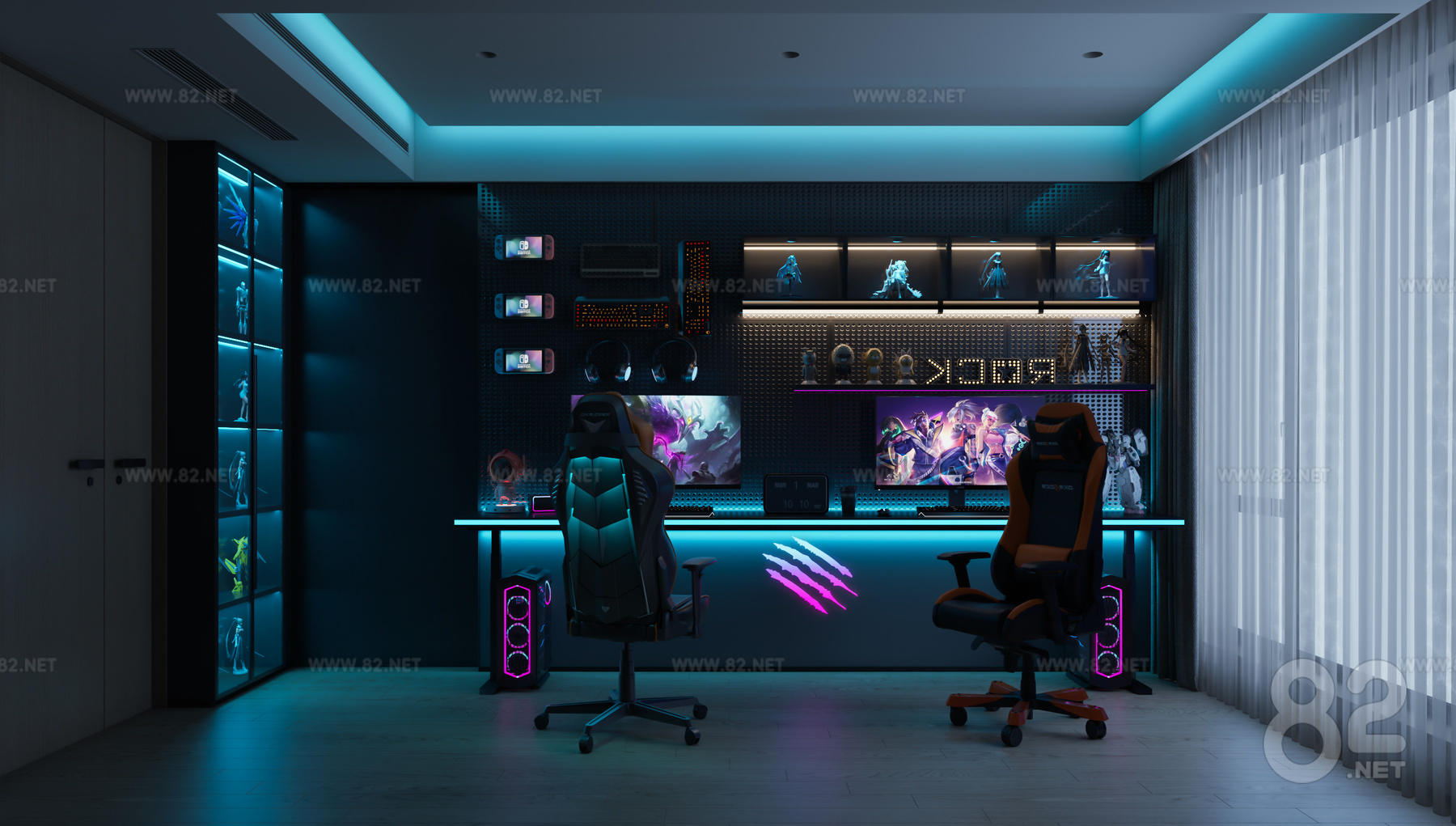 Advanced gray computer room electric competition room | 3Ds Max(.max ...