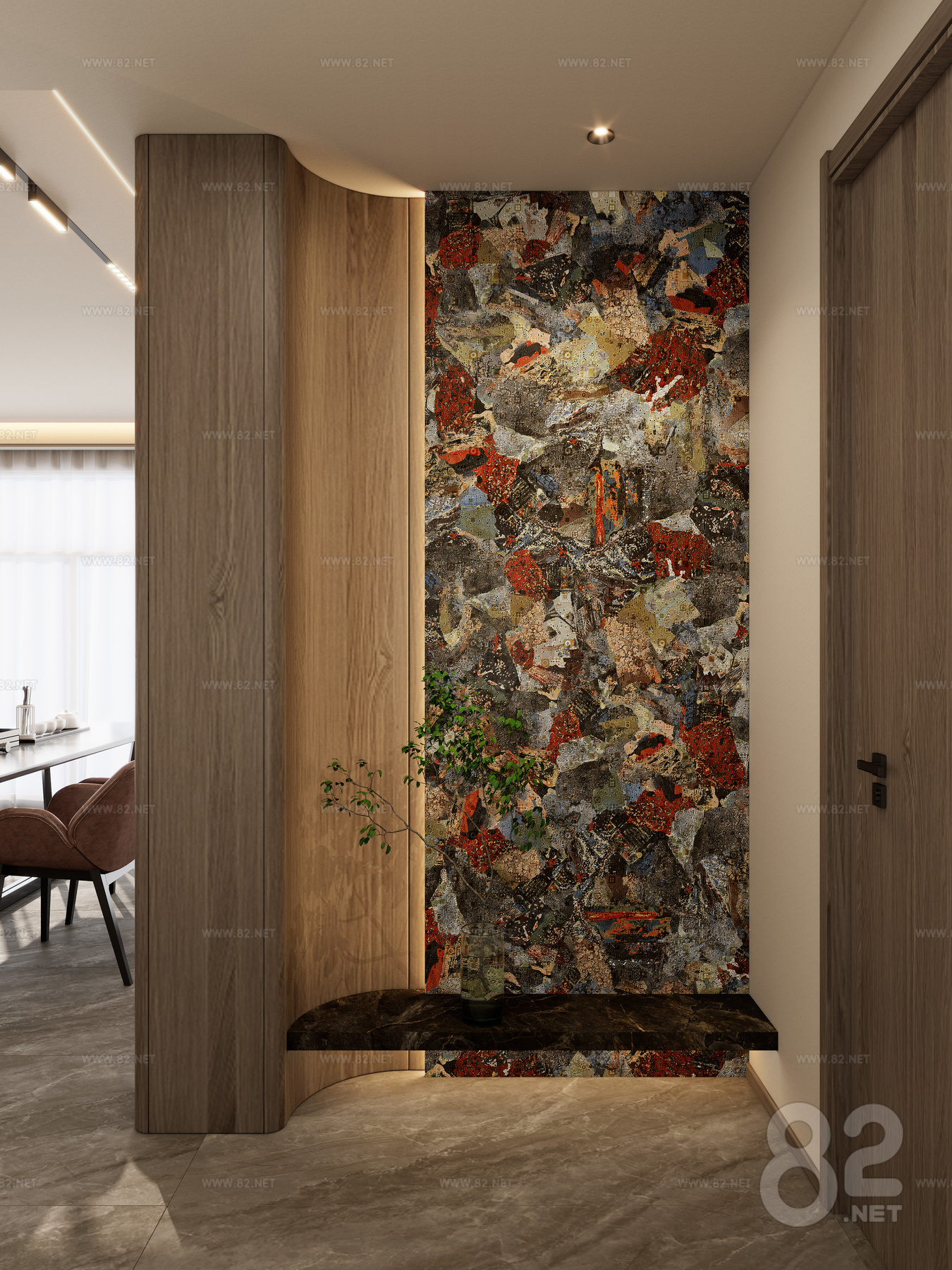 Italian Middle Ancient Art Rock Slab Suspended Top Arc Shape Entrance ...