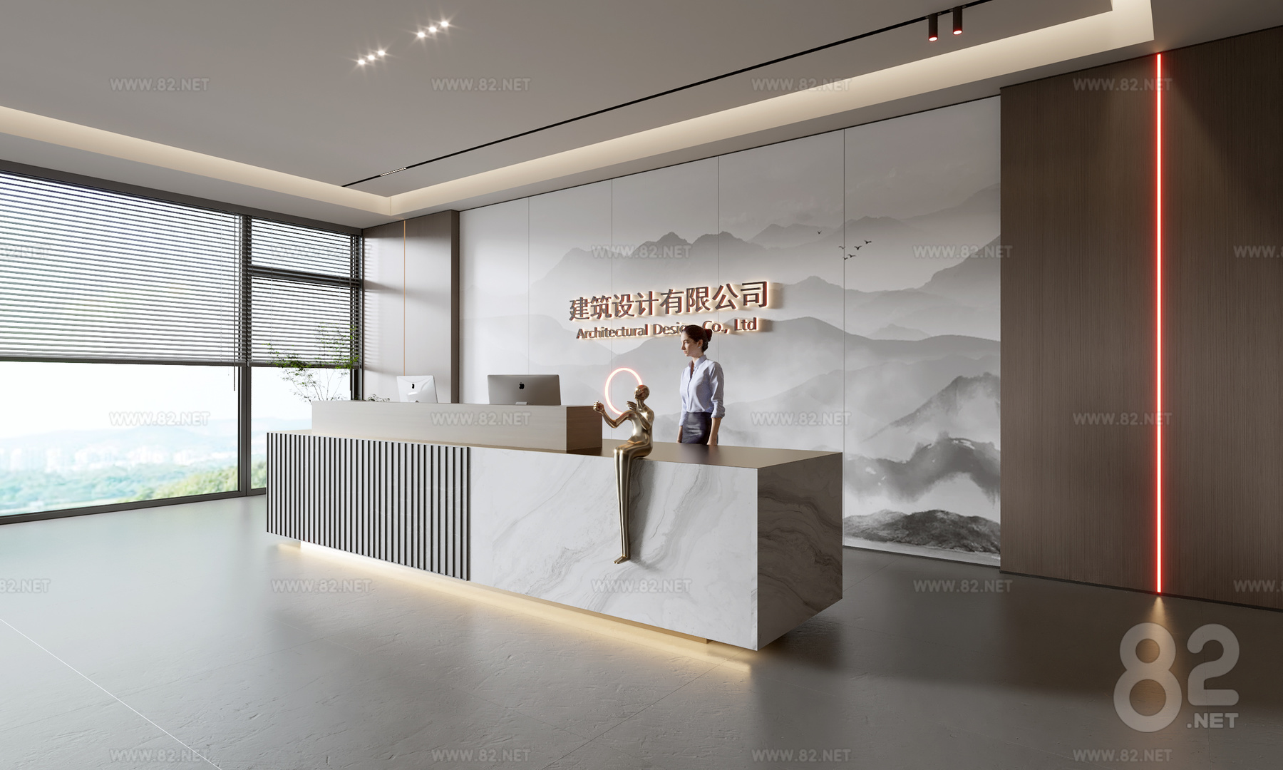 Modern Company Front Desk Reception Area Bar Desk Reception Desk ...