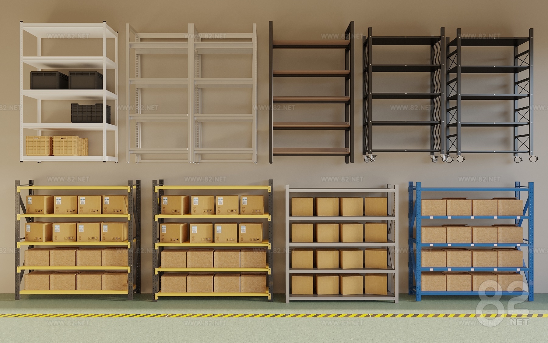 Shelf Express Rack Storage Rack Carton Paint Bucket | 3Ds Max(.max ...