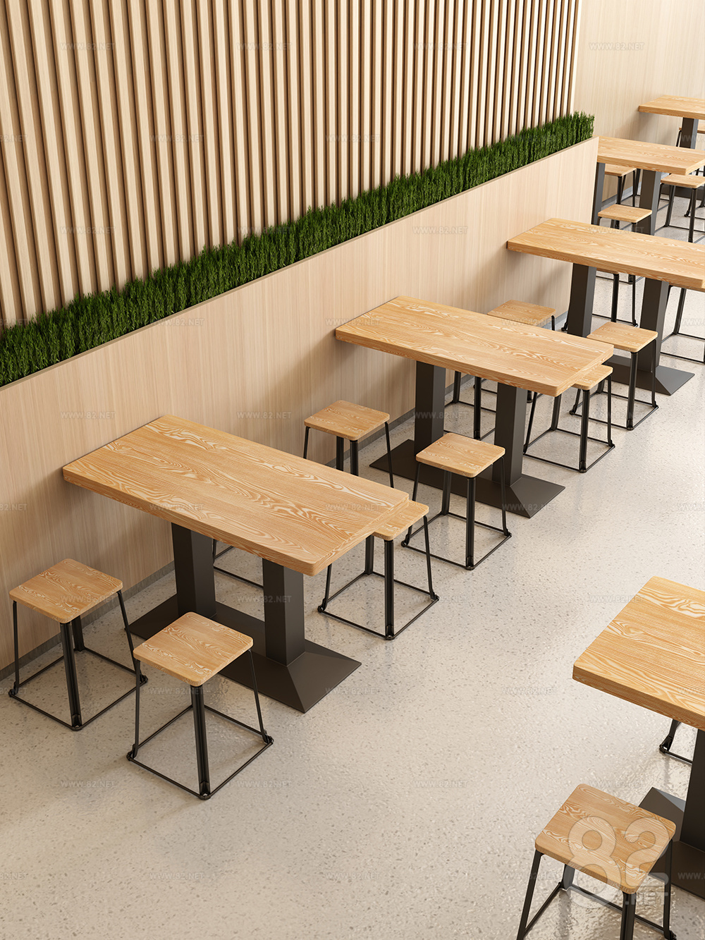 Commercial DiningRoom Dining Table and Chair Combination Solid Wood Dining Table Hanging ...