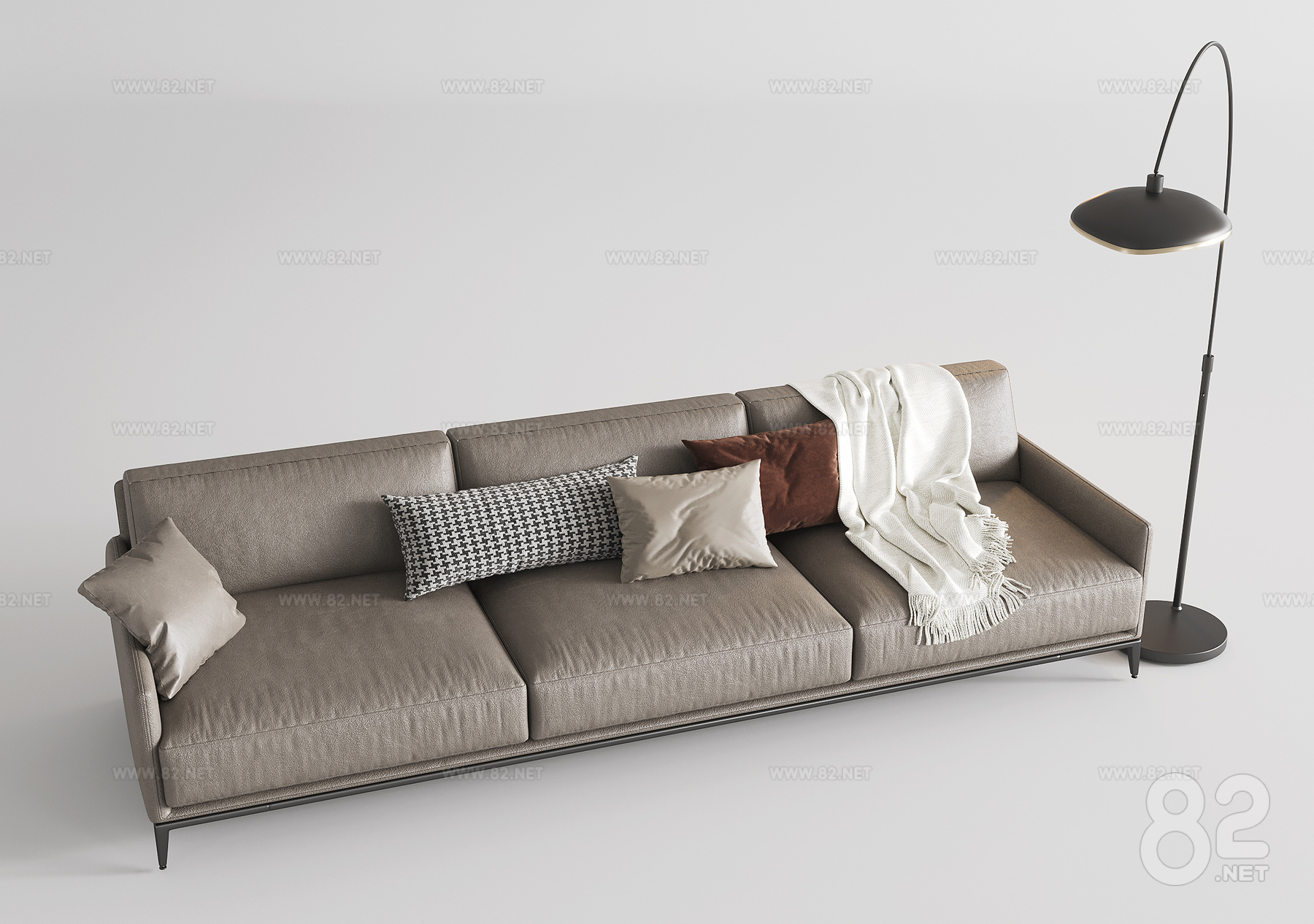 Modern Multiplayer Sofa Couch Leather Sofa Casual Sofa Floor Lamp | 3Ds Max(.max) - 82Models