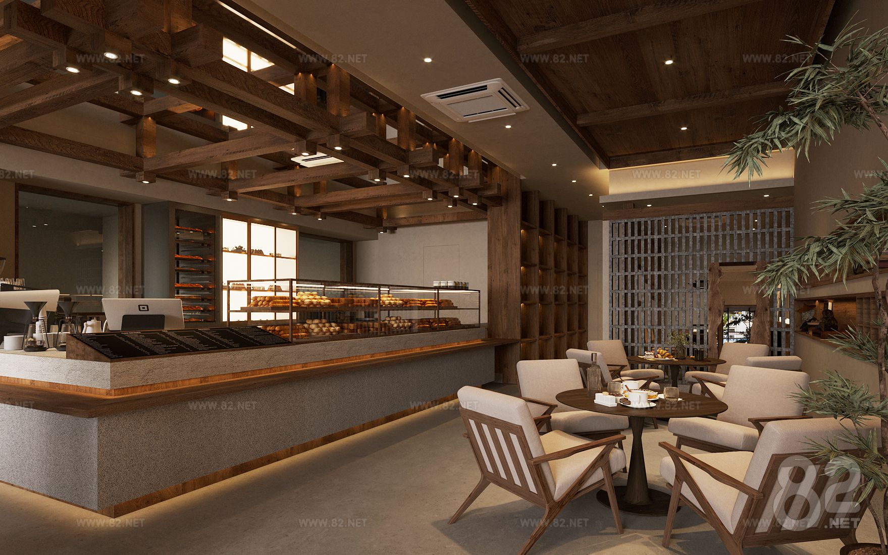 Cafe Coffee Shop Sketchup Model | SketchUp(.skp) - 82Models
