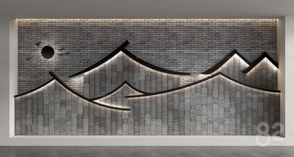 Tile Wall landscape wall 3d model | 3Ds Max(.max) - 82Models
